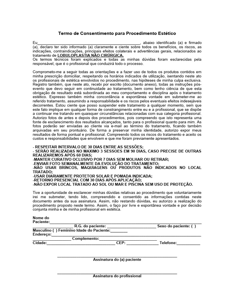Modelo de Termo de Consentimento | PDF | Carreira e Crescimento