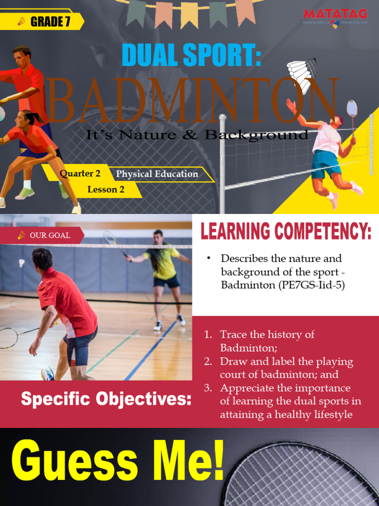 Q2 PPT PE7 Lesson 1 Badminton | PDF | Athletic Sports | Sports