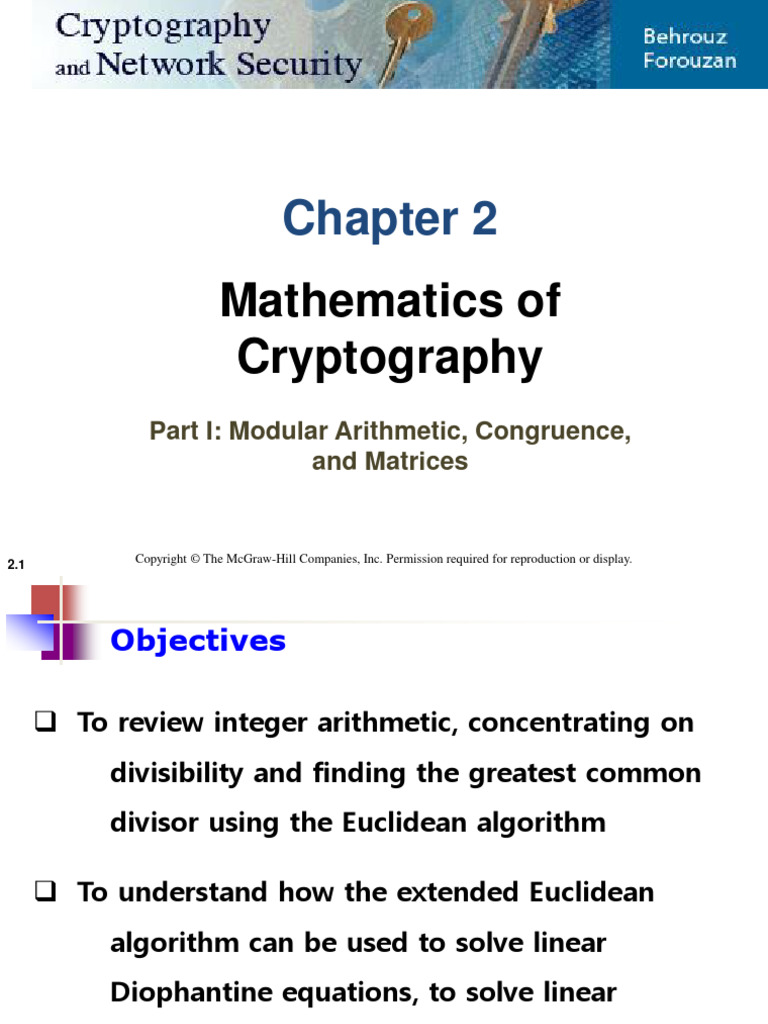 Cryptography and Network Security Behrouz ch02 Slides | PDF | Matrix (Mathematics) | Determinant