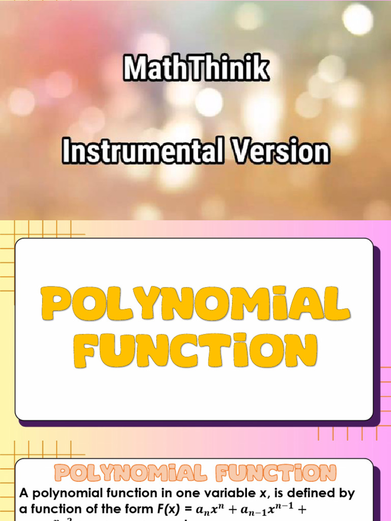 Q2W1 Math10 POLYNOMIAL | PDF | Polynomial | Zero Of A Function