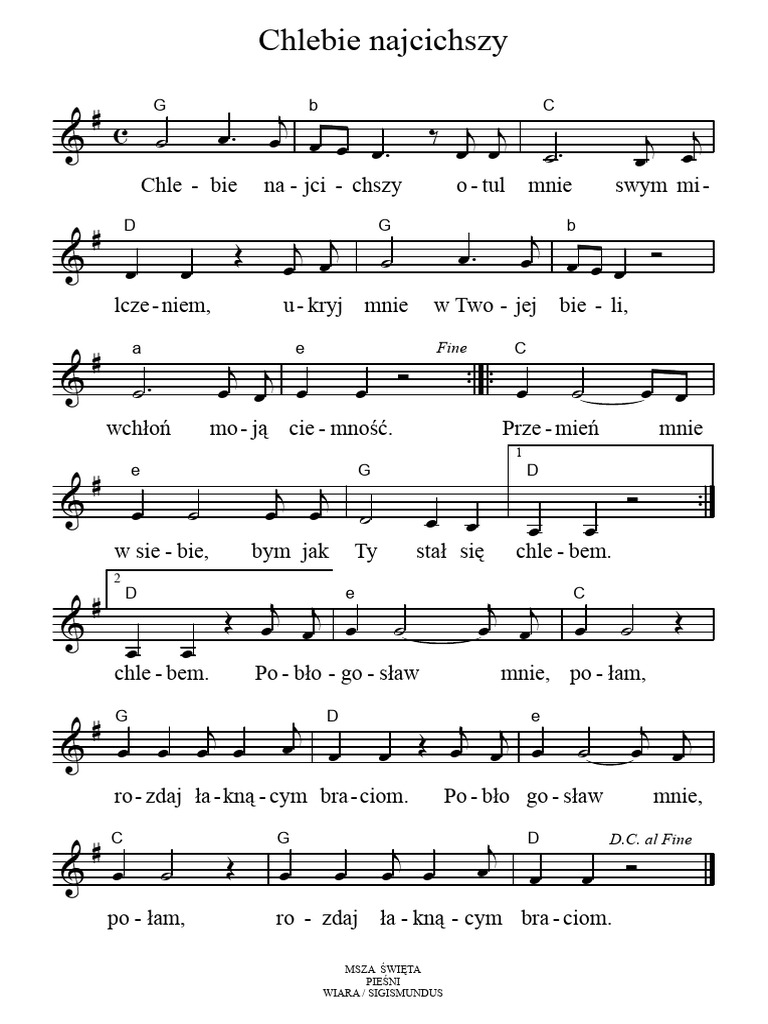 Chlebie Najcichszy Nuty | PDF