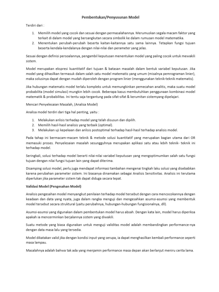 TRO - Penyusunan Model | PDF