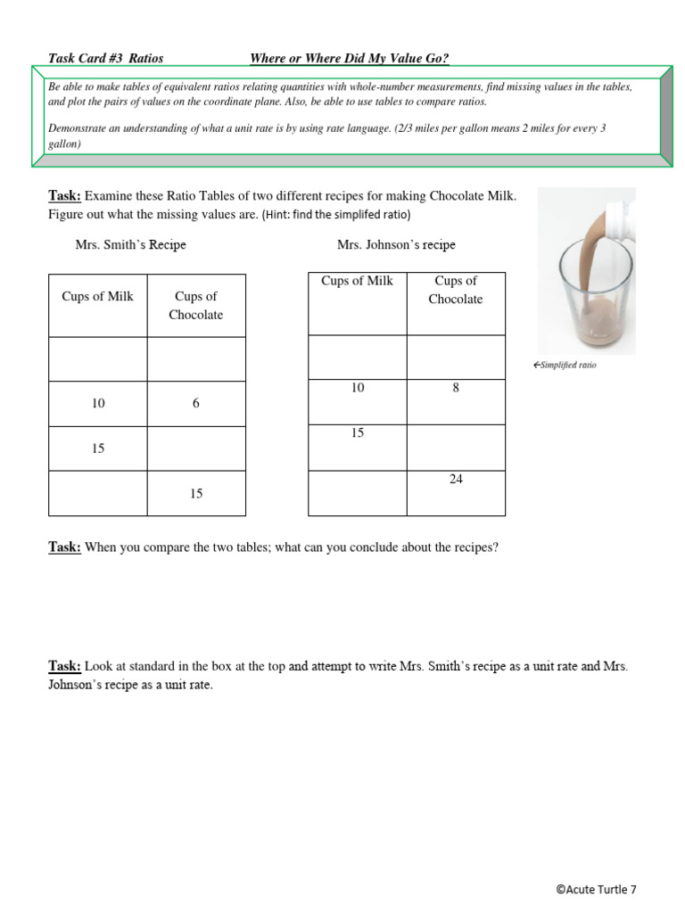 Ratio and Unit Rate | PDF | Ratio | Prices