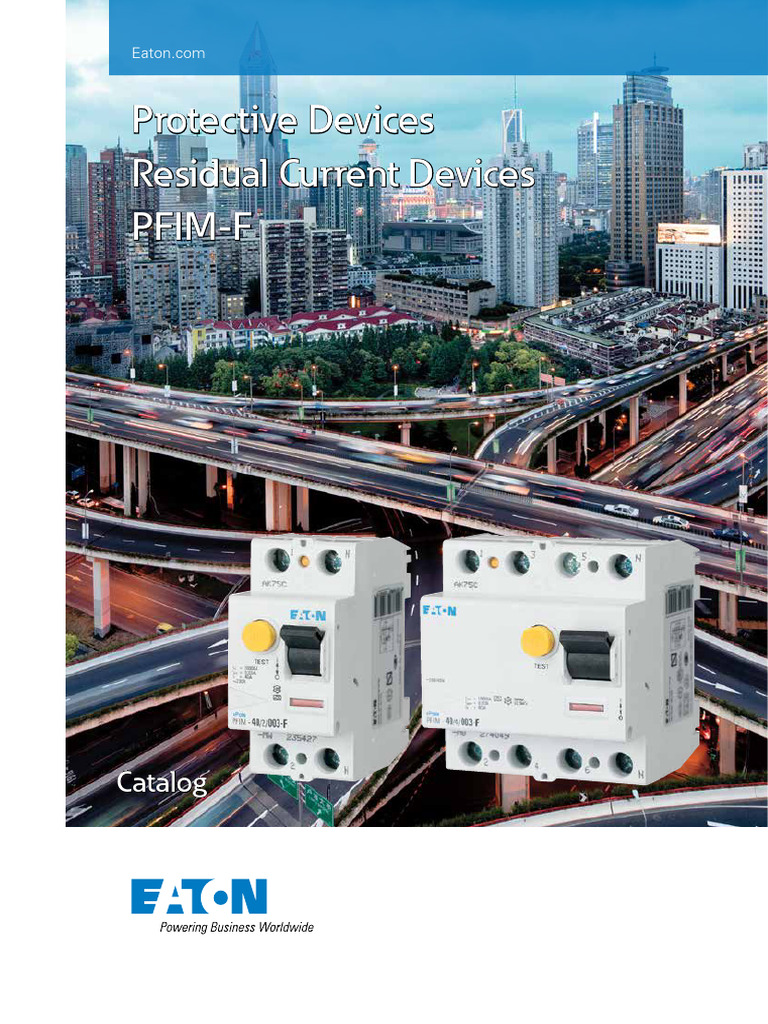 Eaton PFIM-F Residual Current Devices | PDF | Electric Power | Electrical Components