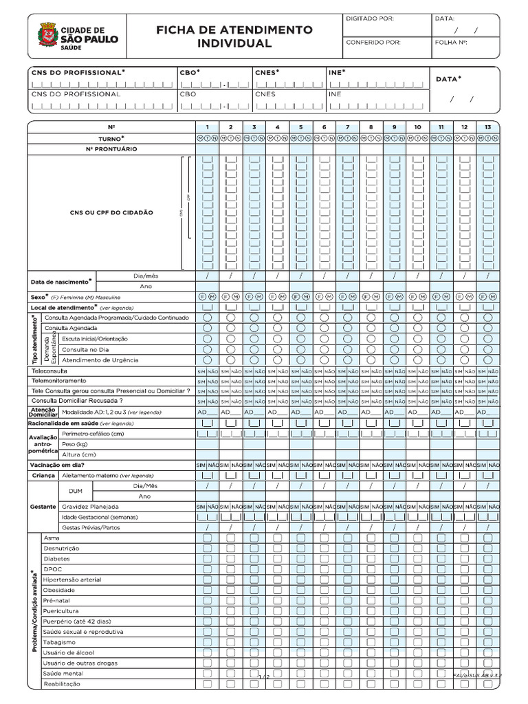 053 - Ficha de Atendimento Individual | PDF 053 - Ficha de Atendimento Individual | PDF