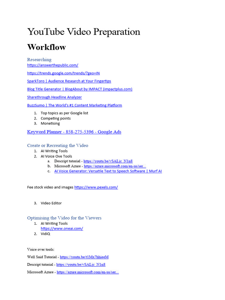 YouTube Content Creation Tools | PDF | Artificial Intelligence ...