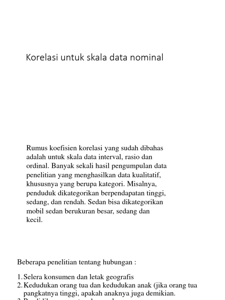 7b. Korelasi Untuk Skala Data Nominal | PDF