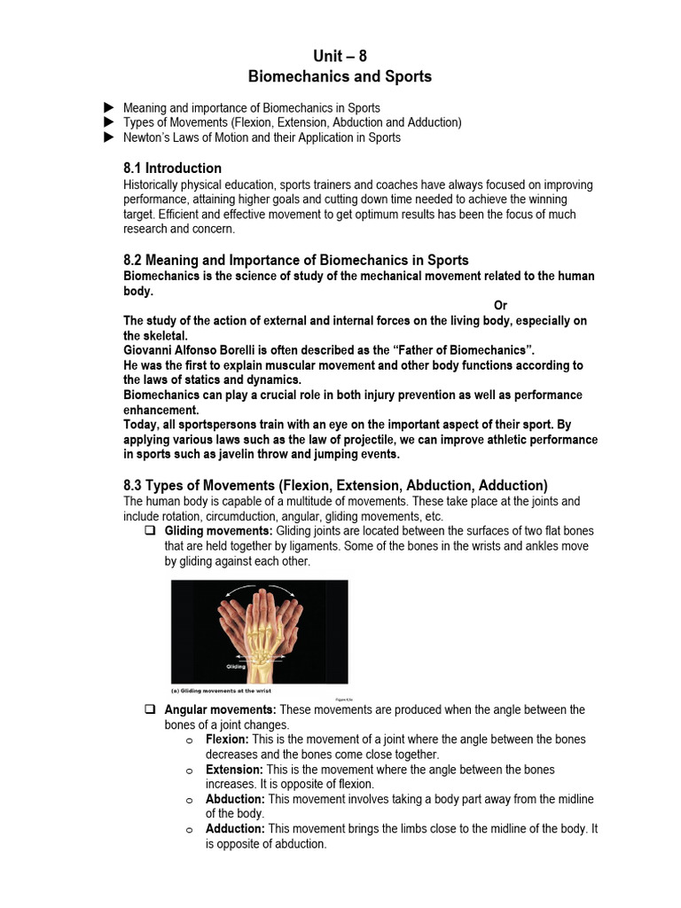8_Biomechanics_and_Sports | PDF | Anatomical Terms Of Motion ...