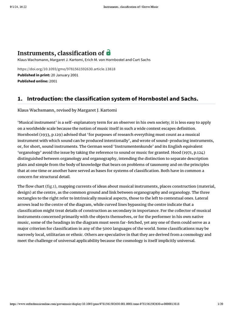 Instruments, Classification of _ Grove Music | PDF | Musical ...
