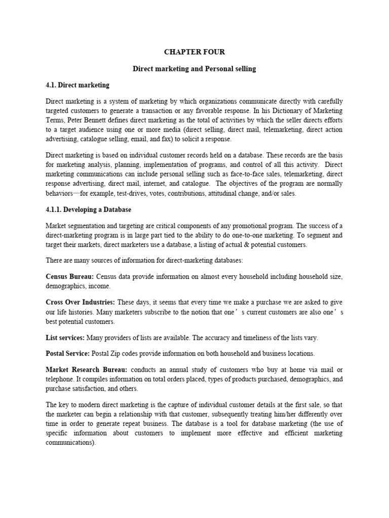 CHAPTER 4 Imc | PDF | Direct Marketing | Sales