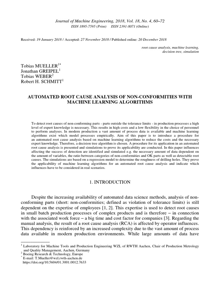 Automated RCA with ML Algorithms | PDF | Machine Learning | Simulation