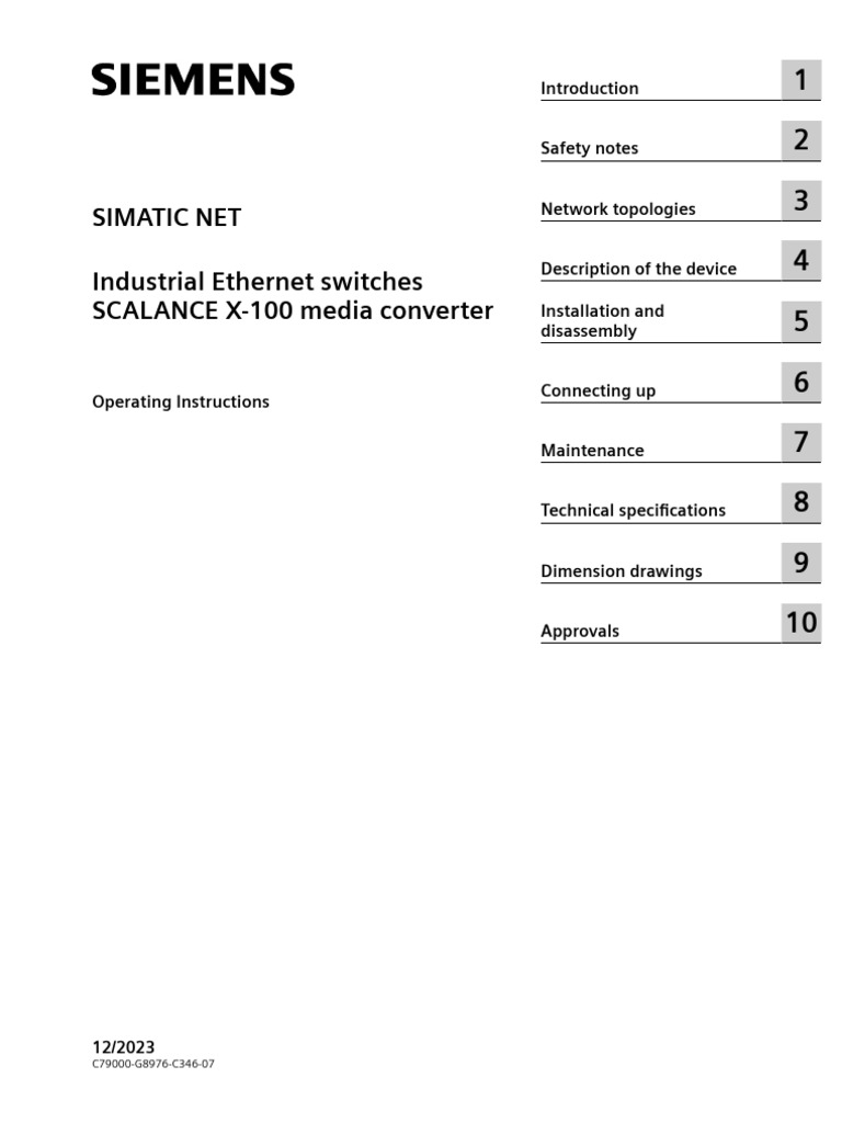 BA SCALANCE-X100-MC 76 en-US | PDF | Electrical Connector | Network ...