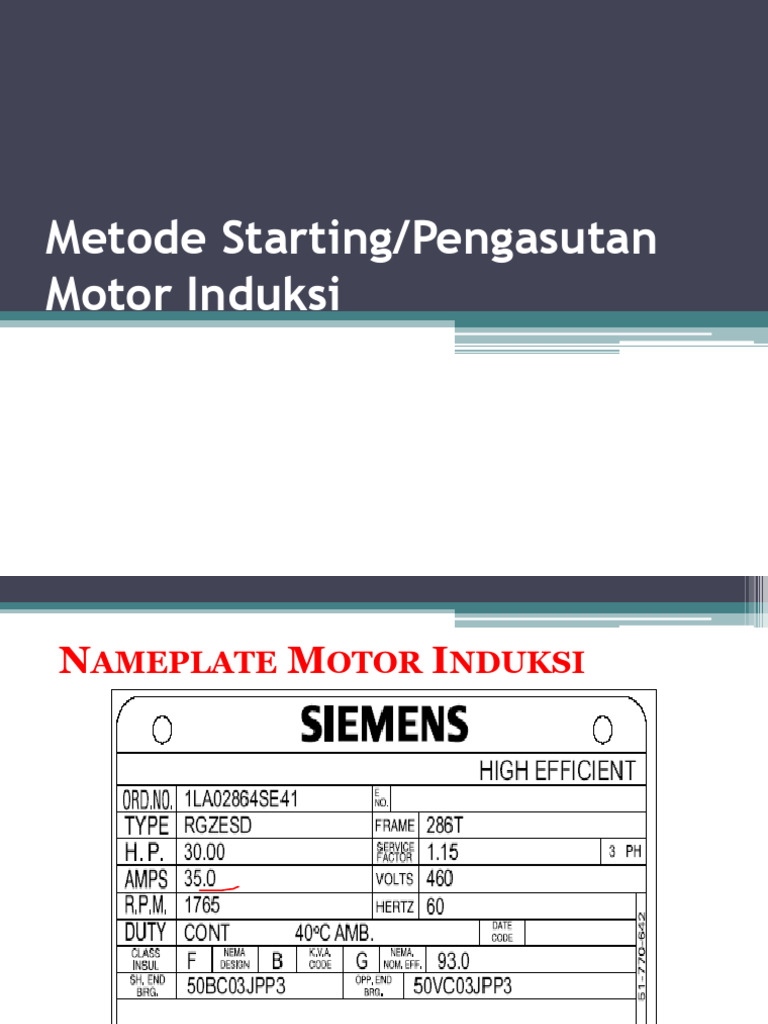 Pertemuan 7 Starting Motor Induksi | PDF | Sains & Matematika ...