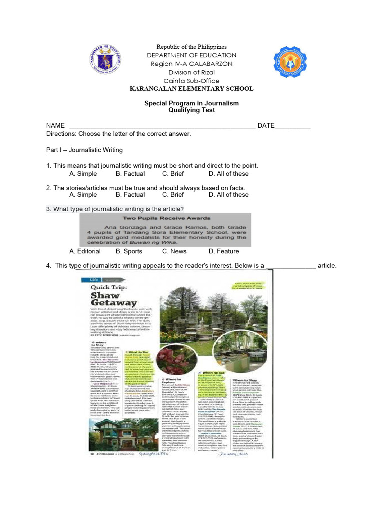 SPJ Qualifying Test | PDF | Human Communication