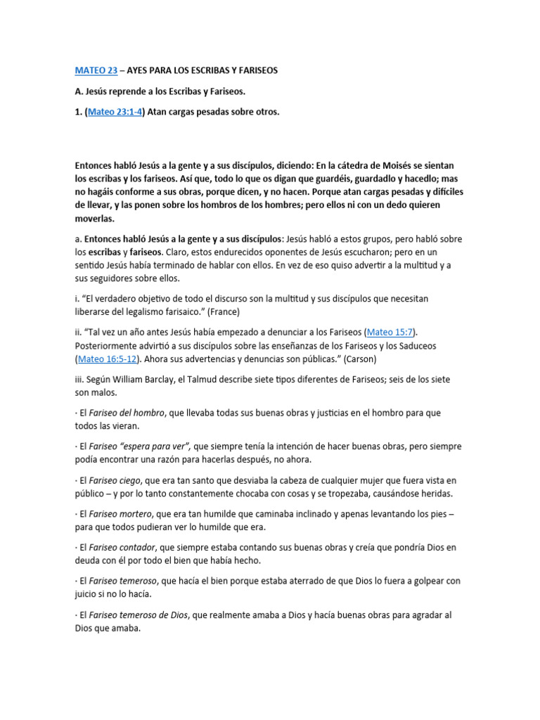 MATEO 23 | PDF | Jesús | Evangelio de Mateo