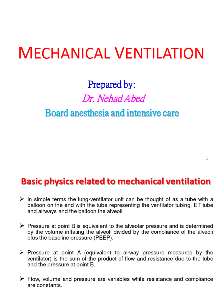 Mechanical Ventilation NEW | PDF | Exhalation | Breathing