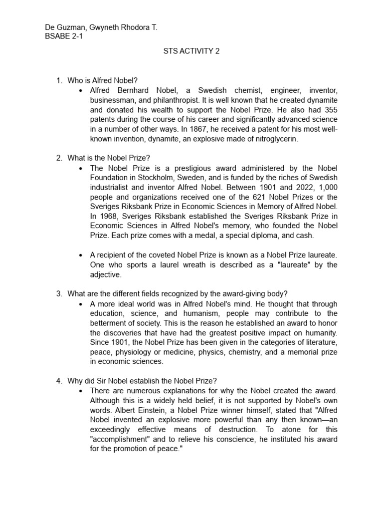 STS Activity 2 | PDF | Science | Science And Technology