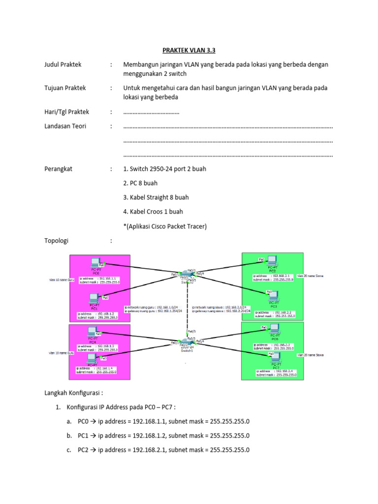 JOB SHEET Praktek Vlan 3 - 2 | PDF