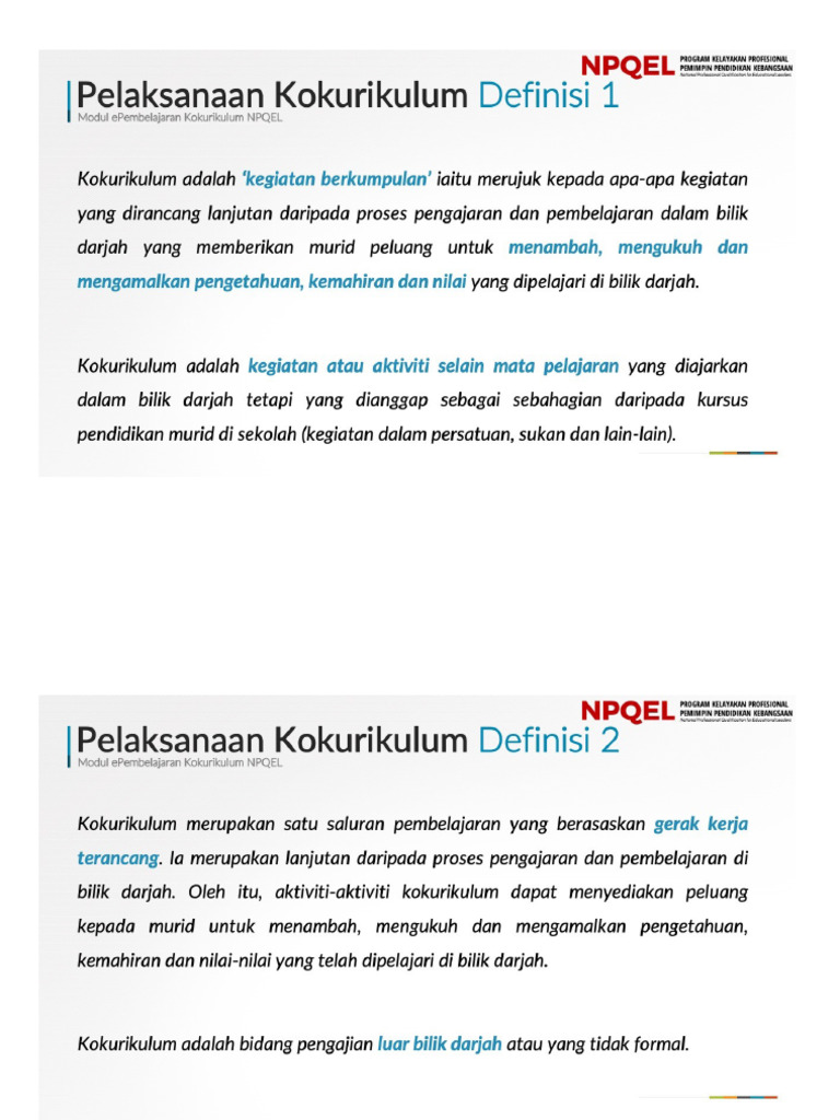 Definisi Kokurikulum | PDF