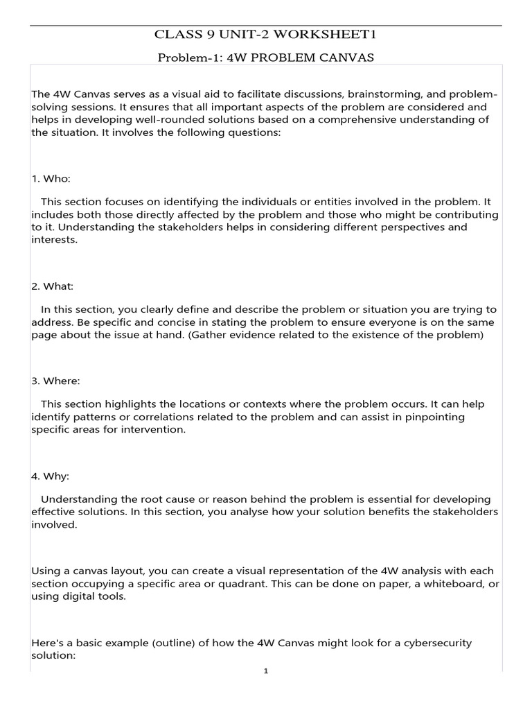 Class 9 AI Unit2 Worksheet1 | PDF