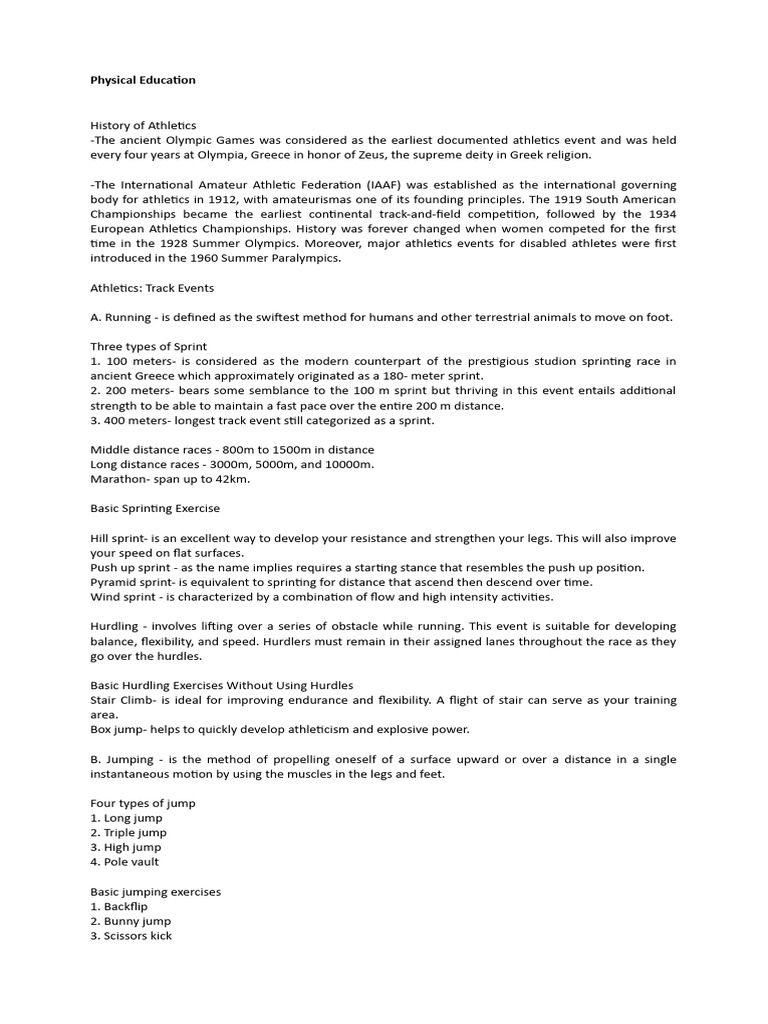 2md Quarter Handout in P.E | PDF | Table Tennis | Athletic Sports