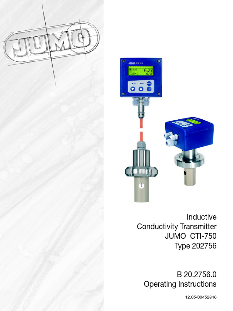Inductive Conductivity Transmitter Jumo Cti-750 Type 202756 | PDF ...