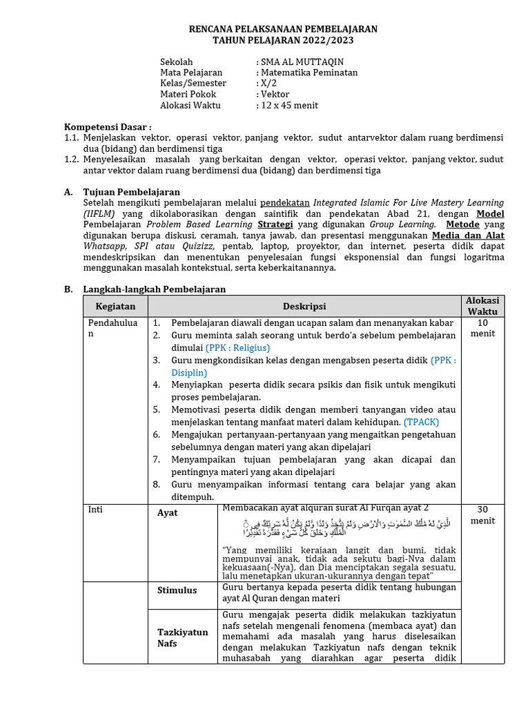 3.2 RPP 3.2.1-Konsep Vektor | PDF