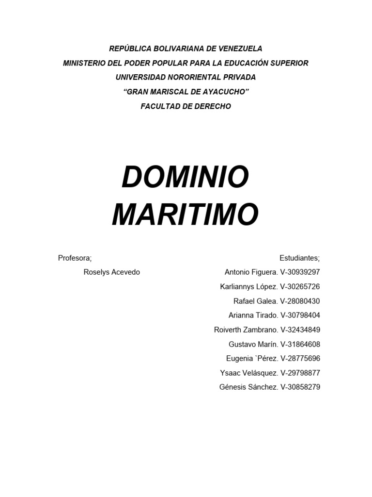 Dominio Maritimo Internacional | PDF | Aguas territoriales | Zona ...