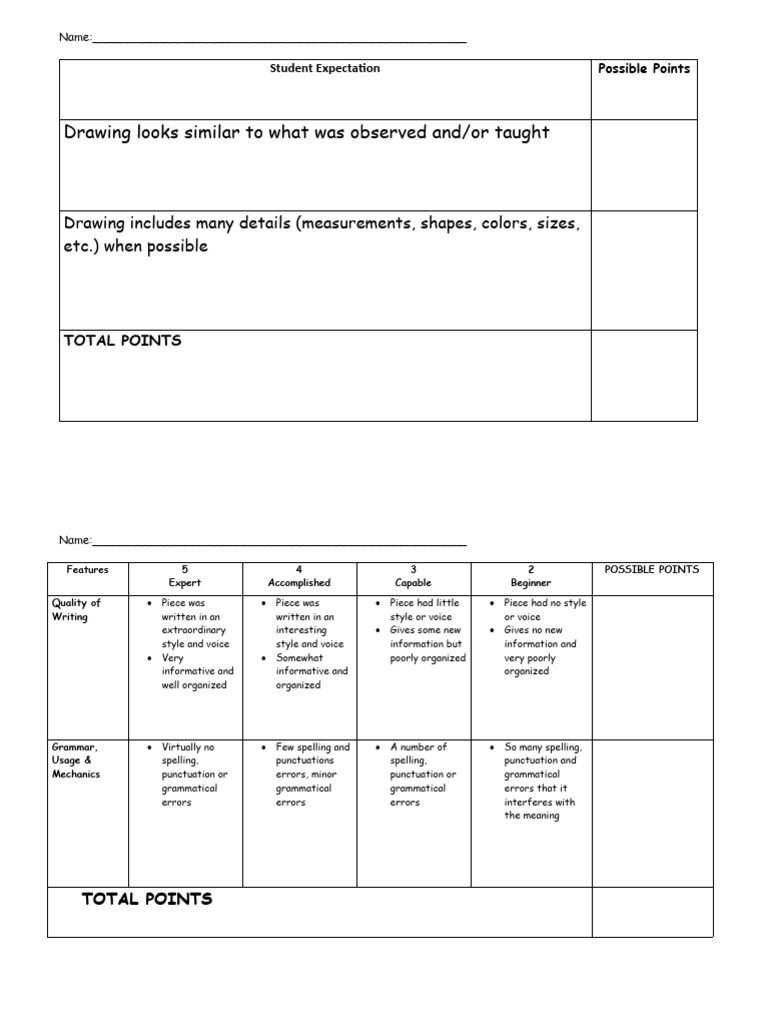 rubrics.2 | PDF | Physical Fitness | Grammar