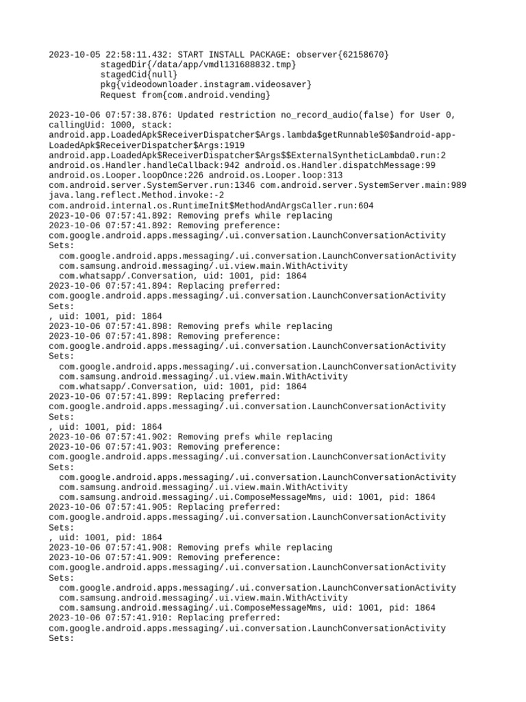 Pm Debug Info | PDF | Android (Operating System) | Mobile App