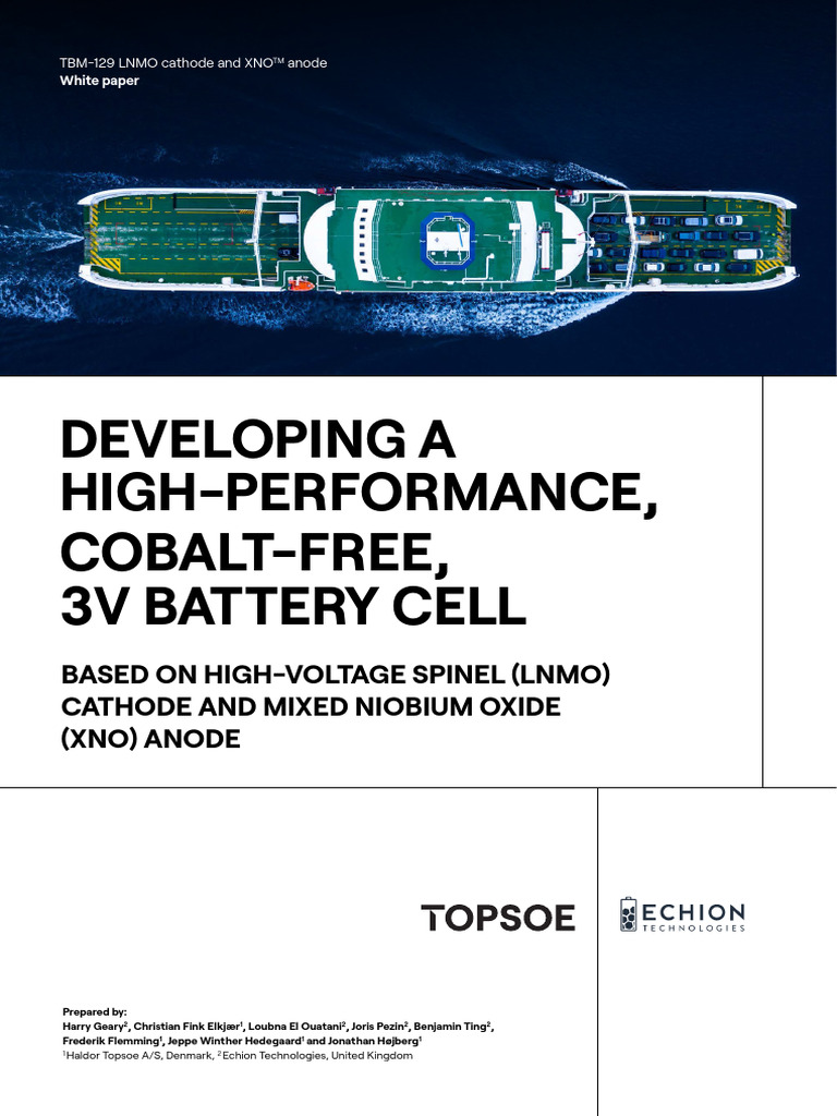Developing a high-performance cobalt-free 3V battery cell | PDF ...