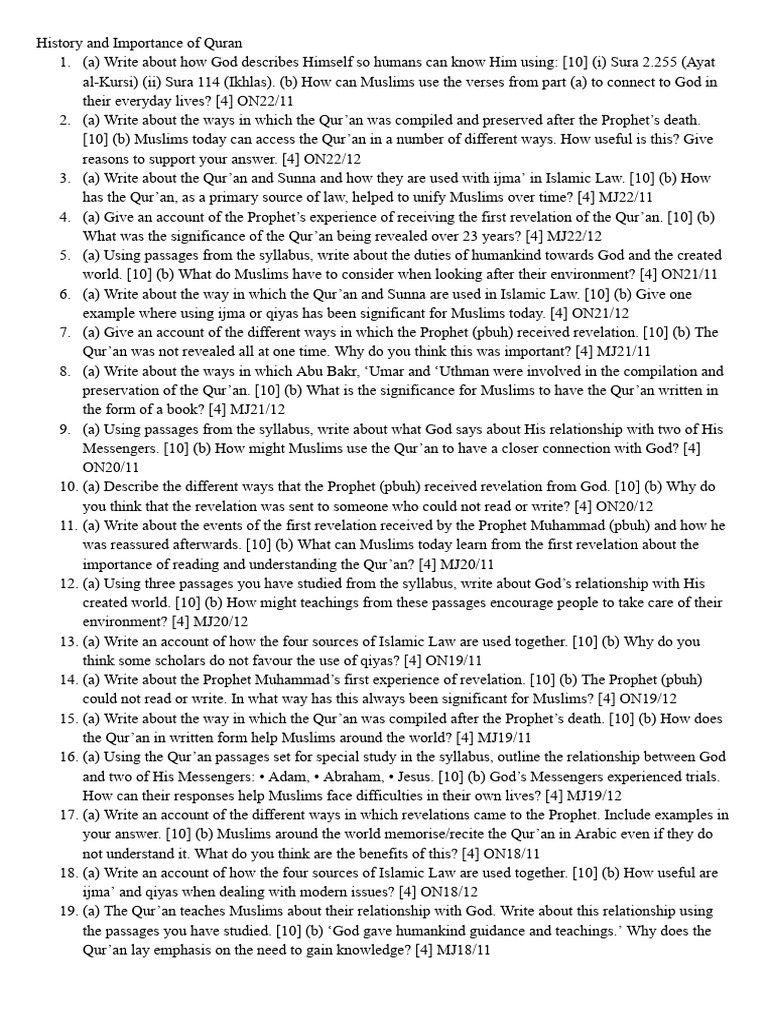 Significance of the Quran in Islam | PDF | Muhammad | Hadith