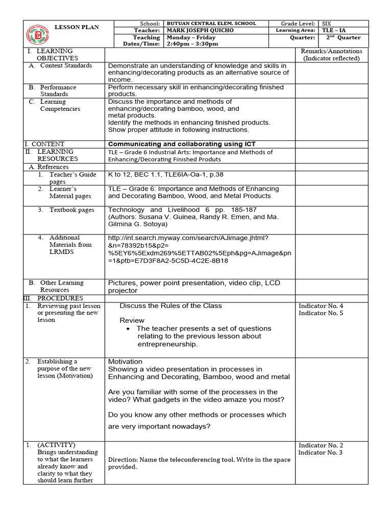 TLE-6-EPP-ICT-COT1-2023 | PDF | Videotelephony | Educational Technology