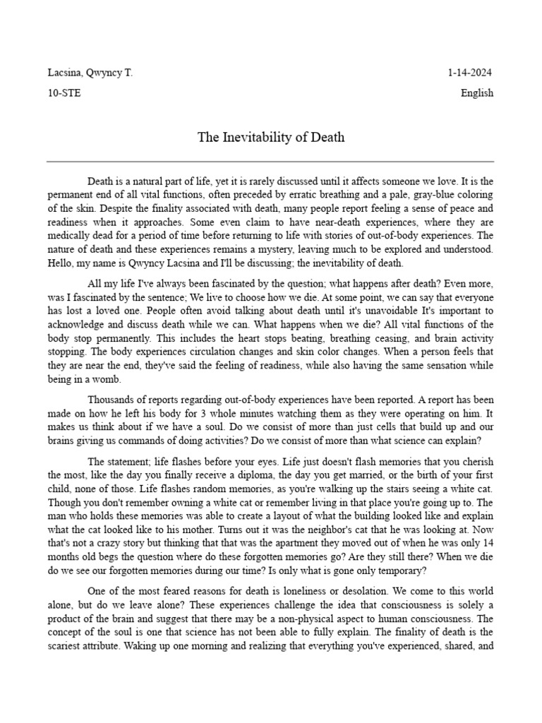 DEATH | PDF | Death | Experience