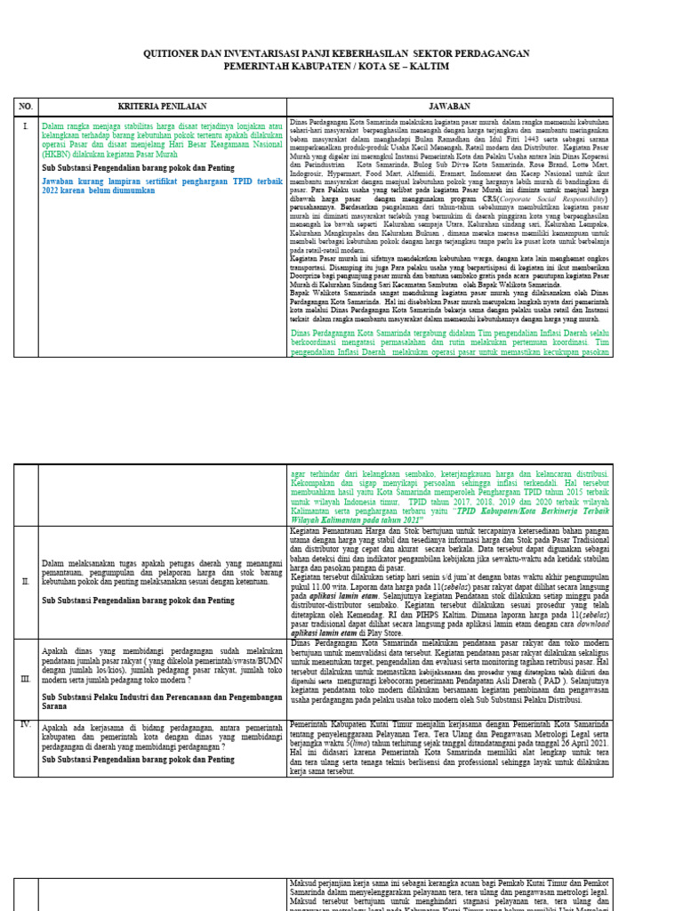 Quitioner Dan Inventarisasi Panji Keberhasilan 2022 - 11 | PDF