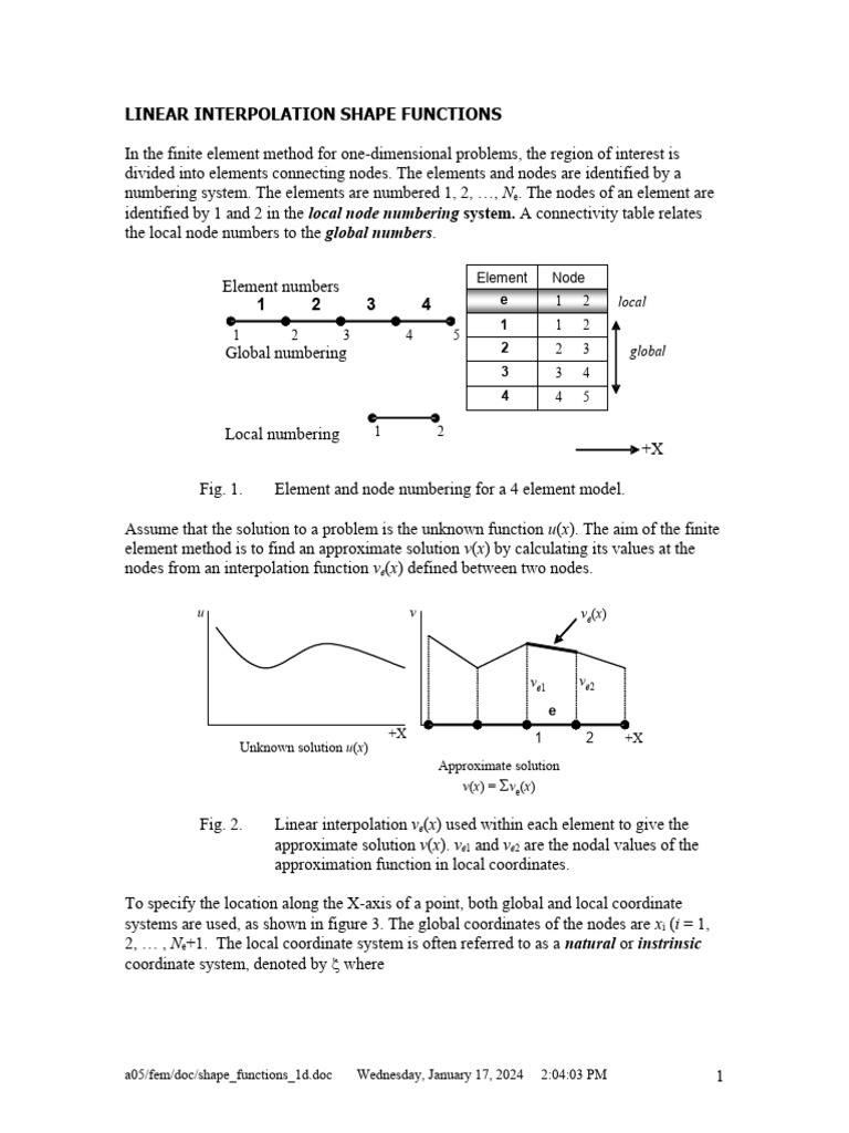 Shape Functions 1d | Download Free PDF | Heat Transfer | Thermal Conduction