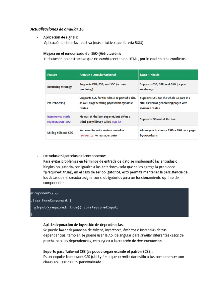 Cambios de Angular 16 | PDF | Software | Desarrollo web Cambios de Angular 16 | PDF | Software | Desarrollo web