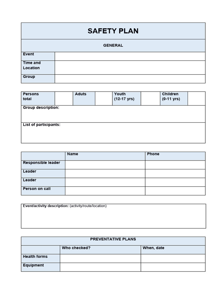 ENG_Safety plan | PDF | Risk | Workplace