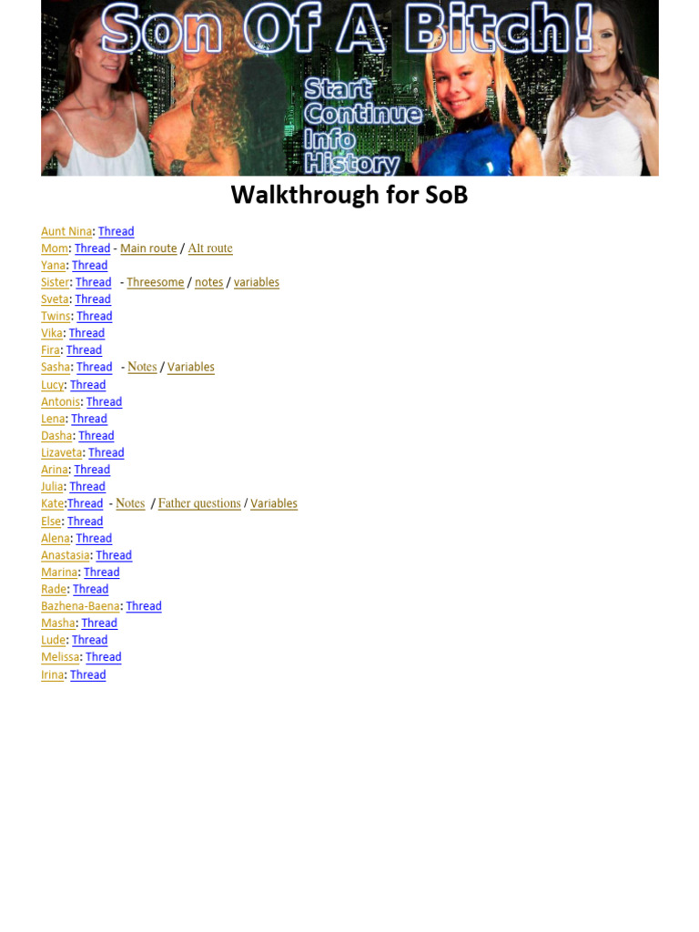 Walkthrough for SoB | PDF | Workweek And Weekend