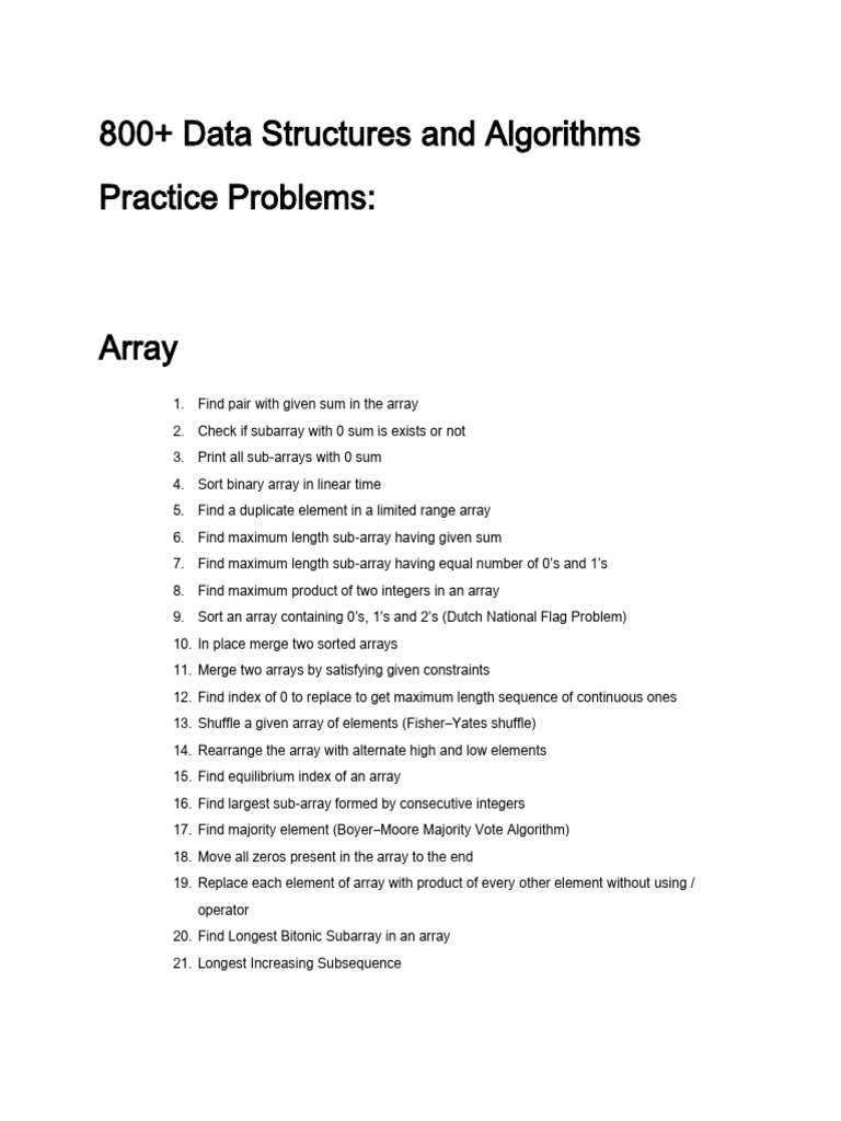 800+ Data-Structure & Algorithm Interview Questions | PDF | String ... 800+ Data-Structure & Algorithm Interview Questions | PDF | String ...