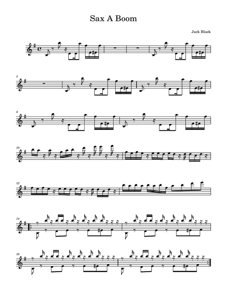 Jack Black's Sax A Boom Sheet Music | PDF