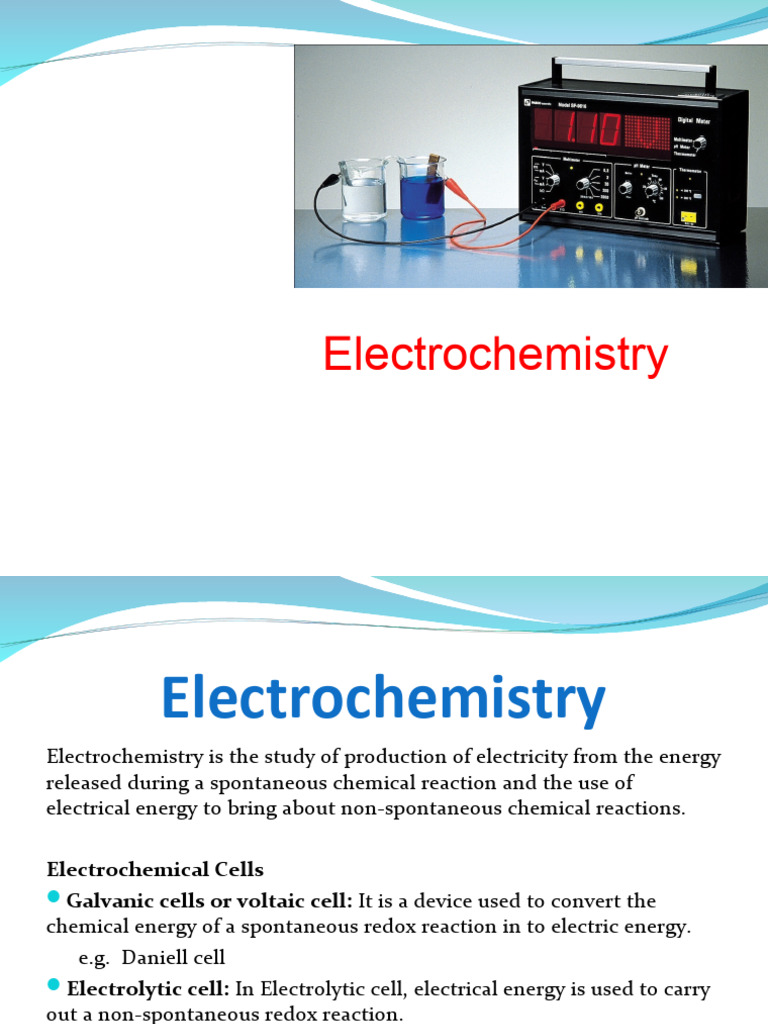 Electrochemistry Final | PDF | Electrochemistry | Redox