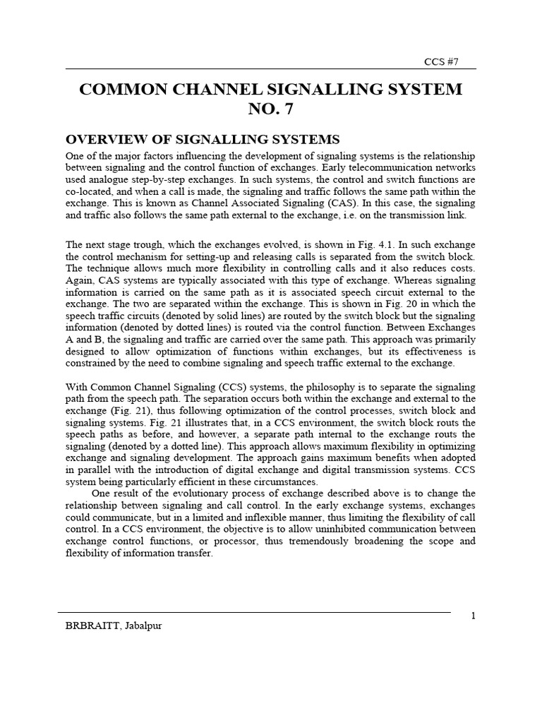 CCS 7 Signalling and User Parts | PDF | Computer Network | Osi Model