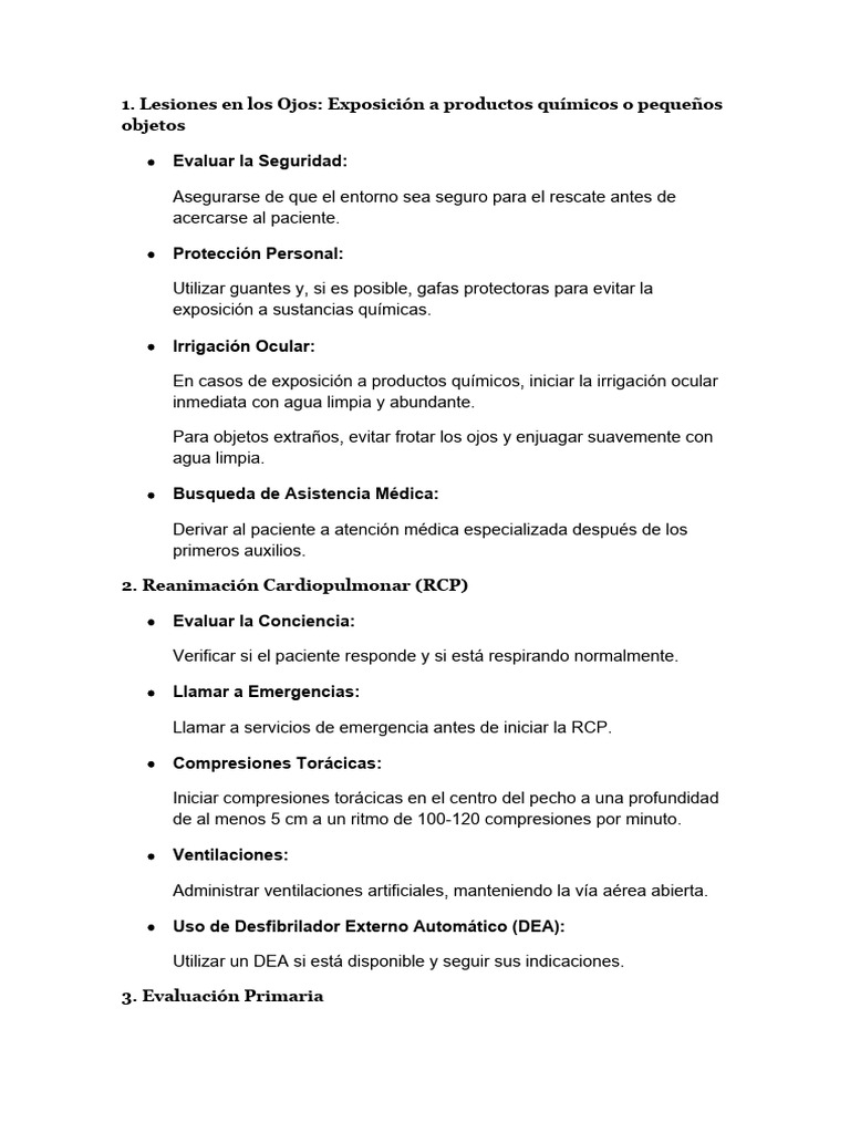 Primeros Auxilios | PDF | Reanimación cardiopulmonar | Herida