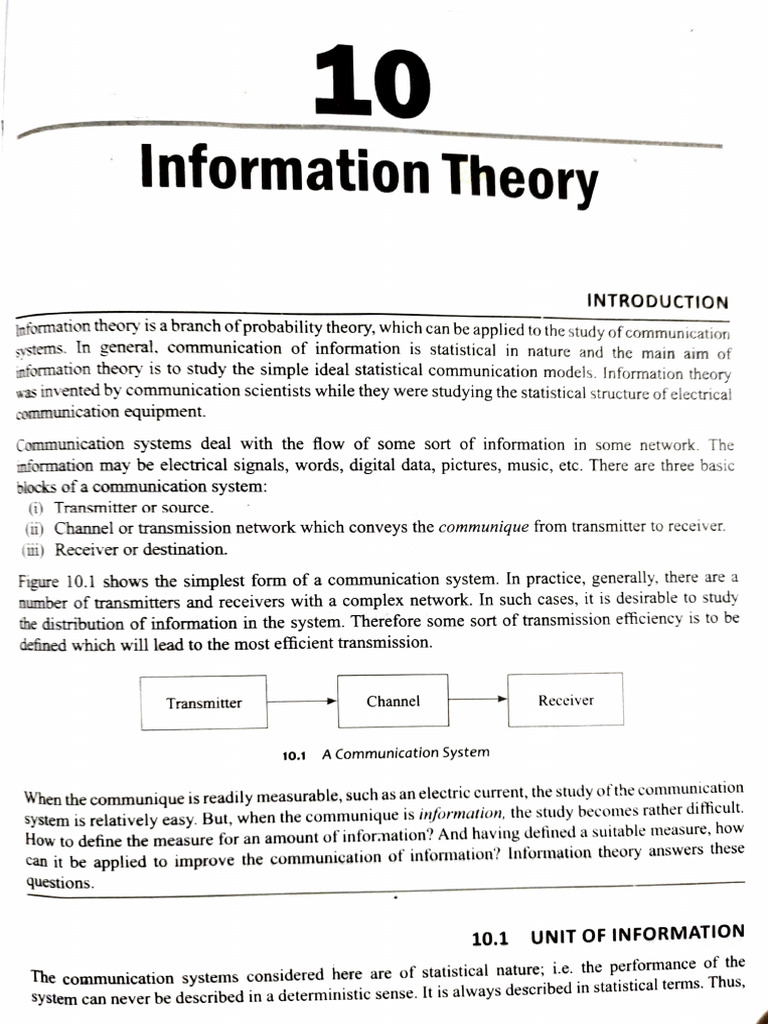 Information Theory Part1 | PDF | Communication | Information