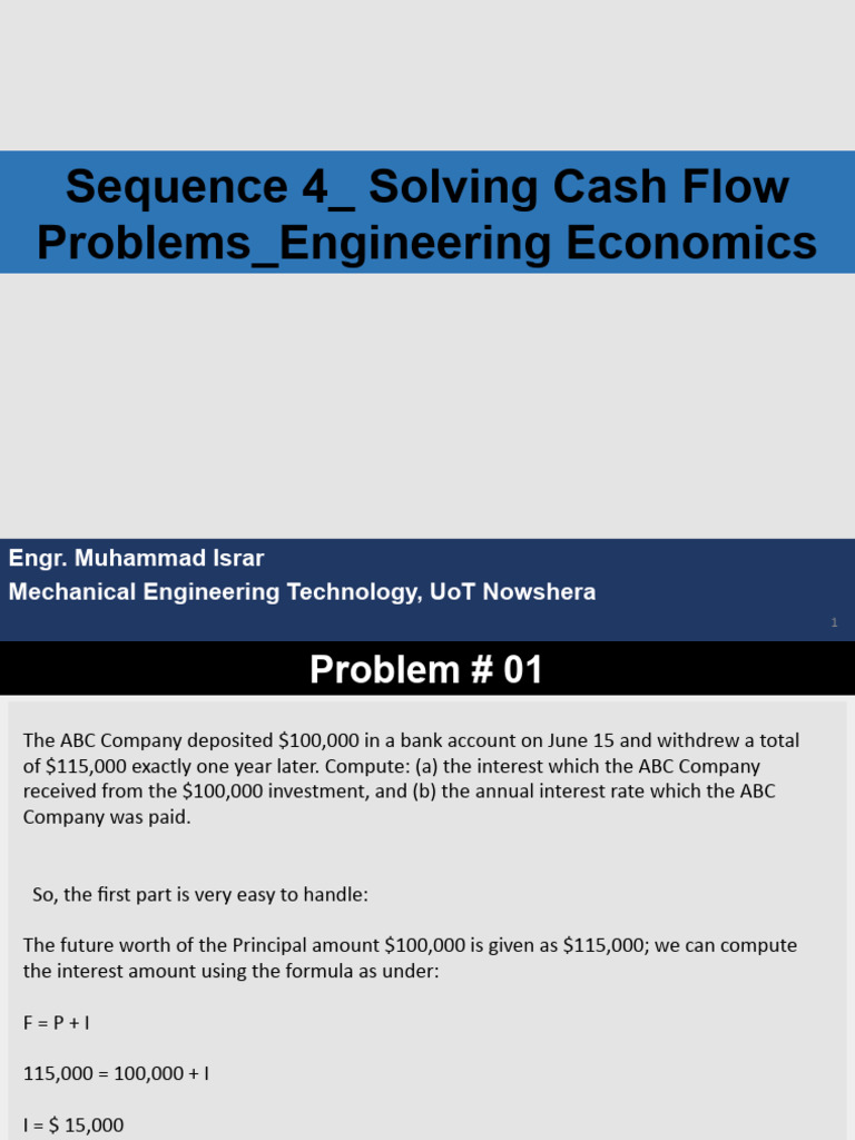 04 - Solving Cashflow Problems | PDF | Interest | Interest Rates