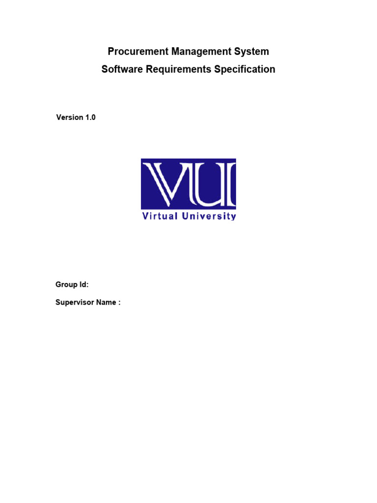 SRS File (Precurement Mangament System) | PDF | Software Development Process | Use Case