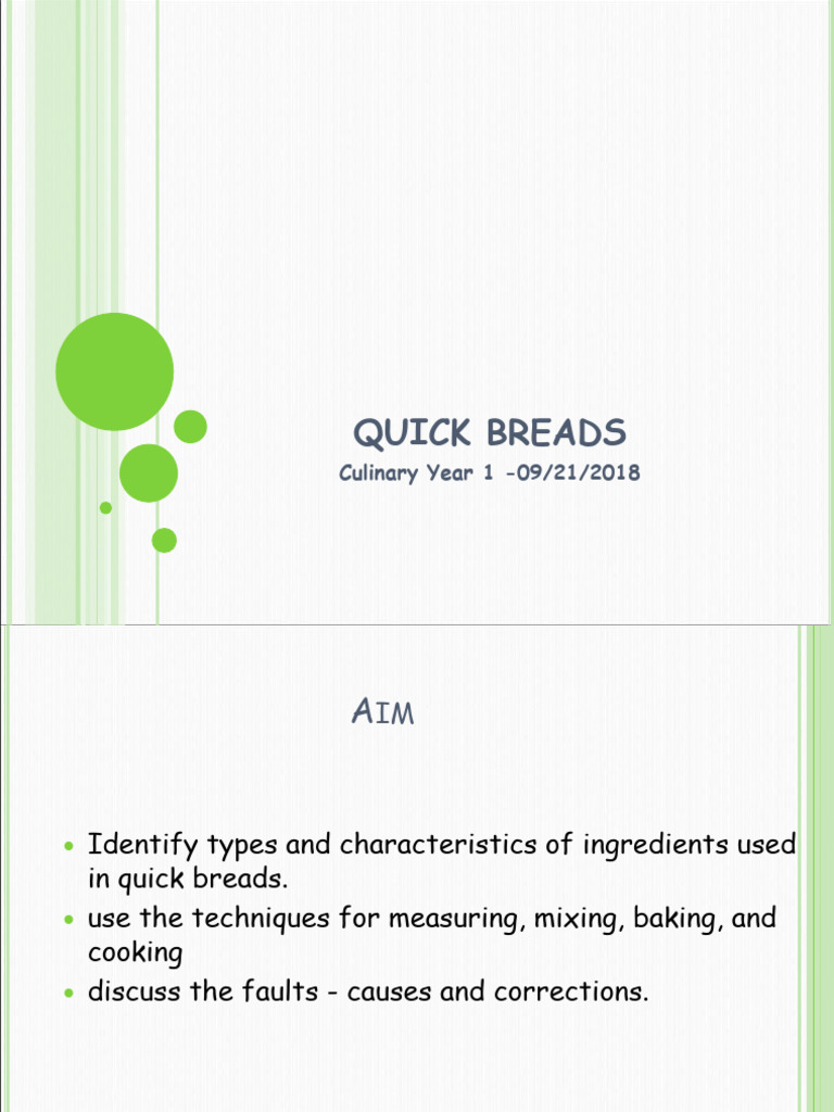 Quick Breads Powerpoint | PDF | Breads | Sodium Bicarbonate