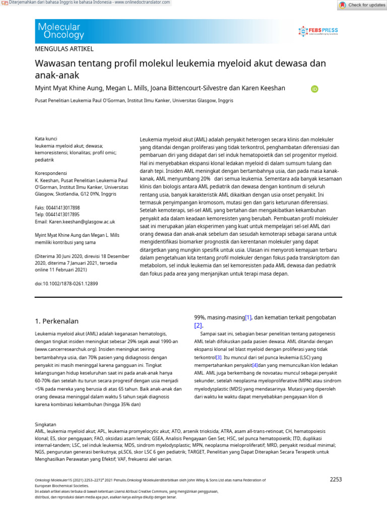 Molecular Oncology - 2021 - Aung - Insights Into The Molecular Profiles ...