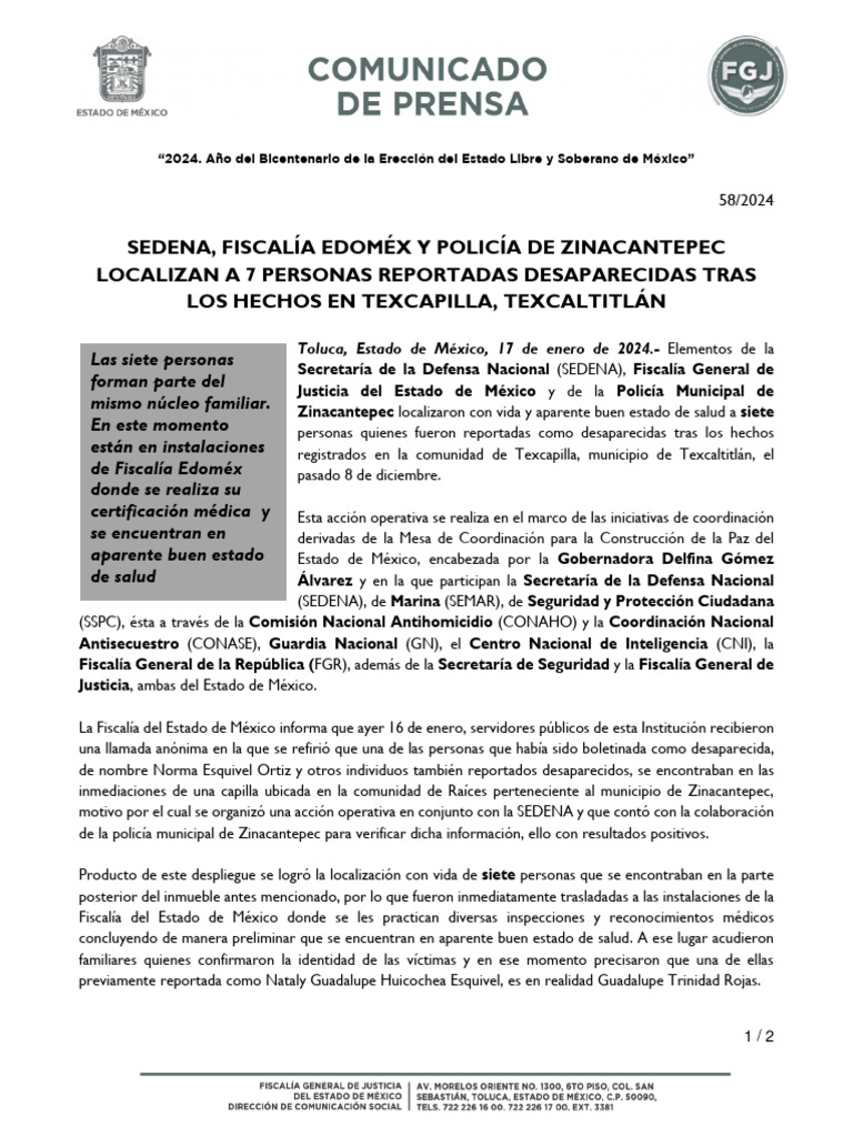Comunicado 58 2024 | PDF | México